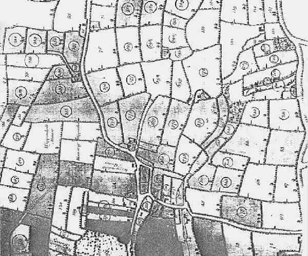 A map of the Abergavenney Estate in around 1800